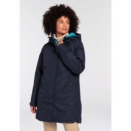 3-in-1-Funktionsparka Icepeak "PHILIPPSBU", Damen, Gr. 42, blau (marine, t&uuml;rkis), Obermaterial: 100% Polyester. Futter: 100% Polyester. Innenjacke: 100% Polyester. Wattierung: 100% Polyester, ca. Mitte Oberschenkel, mit verstellbarem Klettverschluss, Jacken, Winterjacke Wasserdicht, Winddicht & Atmungsaktiv