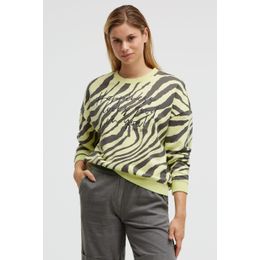 Sweater SOCCX, Damen, Gr. L, vivid lemon, Sweatware, Material: 65% Baumwolle, 35% Polyester, bedruckt, regular fit normal, Rundhals, eingesetzt Rippb&uuml;ndchen, Sweatshirts Sweater, mit Baumwolle