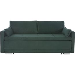 Schlafsofa OTTO HOME "Berlin", gr&uuml;n, B:218cm H:97cm T:96cm, Microfaser PRIMABELLE (100% Polyester);Struktur fein (100% Polyester);Samtoptik (100% Polyester), Sofas, Schlafsofa, mit Boxspringaufbau, Bettfunktion & Bettkasten, Dauerschlafsofa