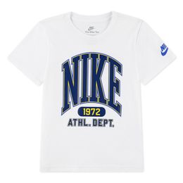 T-Shirt Nike Sportswear "NKB GIANT VARSITY TEE", Jungen, Gr. 116 (6), wei&szlig;, Obermaterial: 60% Baumwolle, 40% Polyester, Shirts T-Shirt, f&uuml;r Kinder