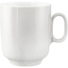Becher Seltmann Weiden "Sento Home", wei&szlig;, grau, gesprenkelt, B:12,1cm H:10,4cm &Oslash;:8,8cm, Porzellan, Trinkgef&auml;&szlig;e, Becher, Kaffeetasse mit Henkel, 430 ml