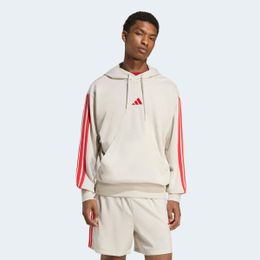 Herren Kapuzensweatshirt "ESSENTIALS 3-STREIFEN FRENCH TERRY HOODIE", beige, Gr. XL, adidas Sportswear, Obermaterial: 55% Baumwolle, 36% Polyester,