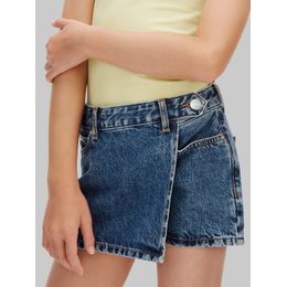 Shorts Calvin Klein Jeans "DENIM WRAP SKORT", M&auml;dchen, Gr. 10 (140), N-Gr, beckford wash, Denim/Jeans, Obermaterial: 100% Baumwolle, unifarben, regular fit kurz, Hosen Shorts, Regular fit f&uuml;r Kinder mit praktischen Taschen