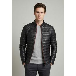 Lederjacke FELIX HARDY "Sportliche Lederjacke mit Rei&szlig;verschluss", Herren, Gr. L, schwarz, 100% Lammleder, Jacken