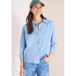 Hemdbluse Cecil, Damen, Gr. 3XL, light sky blau, Web, 75% Baumwolle, 25% Modal, unifarben, klassisch normal, B&uuml;ndchen, Blusen Hemdbluse, in Blusen-Optik