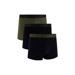 Boxershorts Under Armour "Boxershort UA PERFORMANCE COTTON - SOLID 3 IN 3PK 3er Pack", Herren, Gr. L, bunt (schwarz, gr&uuml;n), Obermaterial: 57% Baumwolle CO. 38% Polyester PES. 5% Elasthan EL., Unterhosen