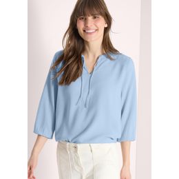 Langarmbluse Cecil, Damen, Gr. L (42), light sky blau, Stoff, 100% Viskose, unifarben, klassisch normal, Rundhals, elastischer Bund, Blusen, aus softer Viskose