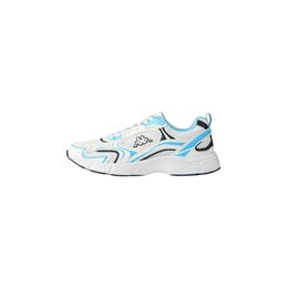 Bootsschuh Kappa "Kappa Low shoe KMLogo", Herren, Gr. 37, Normalschaft, wei&szlig;, azure celeste, blau m, Obermaterial: 60% Polyester, 40% Polyurethan, Schuhe Bootsschuh