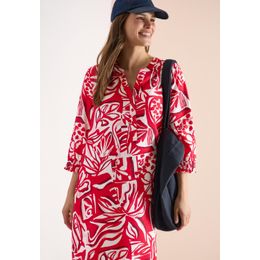 Midikleid Cecil, Damen, Gr. M (40), US-Gr&ouml;&szlig;en, glazed apple rot, Stoff, 88% Viskose, 12% Polyamid, gemustert, comfort fit knieumspielend, V-Ausschnitt, B&uuml;ndchen, Kleider Midikleid, knielang