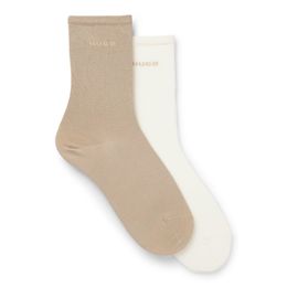 Socken HUGO UNDERWEAR "RS UNI LOGO", Damen, Gr. 35-38, light, pastel braun 232, Baumwollmischung, normal, Socken Socken, mittelhoh, aus Baumwoll-Mix mit Logos