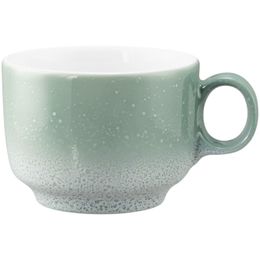 Tasse Seltmann Weiden "Sento Home", gr&uuml;n, mint, wei&szlig;, gesprenkelt, B:11cm H:6,2cm &Oslash;:8,4cm, Porzellan, Trinkgef&auml;&szlig;e, Tasse, Kaffeetasse mit Henkel, 230 ml