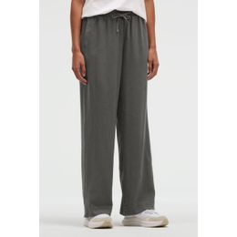 Schlupfhose SOCCX, Damen, Gr. L, Normalgr&ouml;&szlig;en, cool khaki, Web, Material: 55% Leinen, 45% Viskose, unifarben, regular fit lang, Hosen Schlupfhose, mit Elastikbund und Kordel