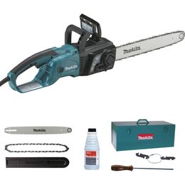Elektro-Kettens&auml;ge Makita "&raquo;UC4051AK&laquo; 2.000 W, 14,5 m/s, 40 cm, ohne Akku und Ladeger&auml;t", t&uuml;rkis, B:20cm H:22cm T:50,5cm, Kettens&auml;gen, leistungsf&auml;hig,werkzeuglose Kettenspannung +Ketten-und Schienenwechsel