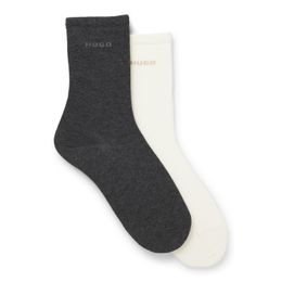 Socken HUGO UNDERWEAR "RS UNI LOGO", Damen, Gr. 35-38, medium grau 031, Baumwollmischung, normal, Socken Socken, mittelhoh, aus Baumwoll-Mix mit Logos