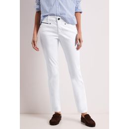 Stoffhose Street One, Damen, Gr. 44, L&auml;nge 30, wei&szlig;, Web, 97% Baumwolle, 3% Elasthan, unifarben, normal normal, Hosen Stoffhose, aus Baumwolle mit Stretchanteil