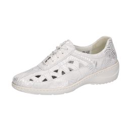 Waldl&auml;ufer WALDL&Auml;UFER Damen Schn&uuml;rschuh "KYA", Gr. 4,5, wei&szlig;, Veloursleder, metallic, Schuhe, Halbschuh, Komfortschuh, extrabreite Weite K f&uuml;r den kr&auml;ftigen Fu&szlig;