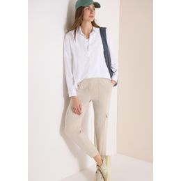 Cargohose Cecil, Damen, Gr. S, L&auml;nge 28, grain beige, Web, 66% Baumwolle, 30% Polyester, 4% Elasthan, unifarben, loose fit kn&ouml;chelfrei, Hosen Cargohose, im Loose Fit