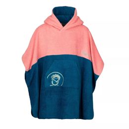 Badeponcho Trollkids "KIDS KVALVIKA SURF PONCHO", Kinder, Gr. 128, peony rose, harbor blau, Obermaterial: 100% Polyester, Hausm&auml;ntel, f&uuml;r Kinder und Jugendliche, sportlicher Stil, bequeme Passform