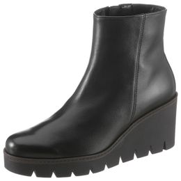 Gabor Damen Ankleboots, Gr. 43, schwarz, Kalbsleder, unifarben, Schuhe, Keilabsatz, Boots, Stiefelette in Used Optik