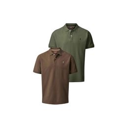Kurzarmhemd MCS "MCS Polo shirt MCHurst", Herren, Gr. L, Normalgr&ouml;&szlig;en, bracken, beetle, Obermaterial: 100% Baumwolle, Hemden