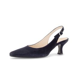 Slingpumps Gabor "Slingpumps", Damen, Gr. 39, blau, Schuhe Slingpumps