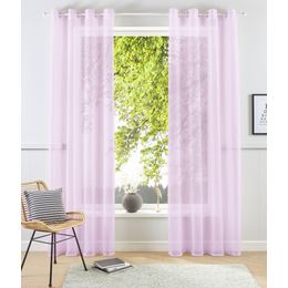 Gardine OTTO HOME "XANA" Gr. 4, rosa (rose), B:145cm H:245cm, Voile, Polyester, Gardinen, Gardine, Bestseller, einfarbig, 1 bzw. 2er Set, pflegeleicht, Bestseller