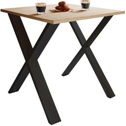 Esstisch Vcm "Premium Holz Esstisch K&uuml;chentisch Xona X 80x80", braun (schwarz, sonoma, eiche), B:80cm T:80cm, Tische, Esstisch