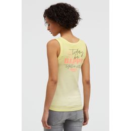 Tanktop SOCCX, Damen, Gr. 3XL, vivid lemon, Rippware, Material: 100% Baumwolle, bedruckt, regular fit normal, V-Ausschnitt, Tops Tanktop, aus Baumwolle