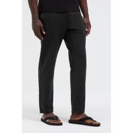 Leinenhose CMPD, Herren, Gr. L, Normalgr&ouml;&szlig;en, schwarz, Web, Material: 53% Leinen, 47% Baumwolle, unifarben, slim fit lang, Hosen, mit Ges&auml;&szlig;taschen