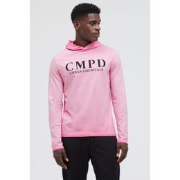 Langarmshirt CMPD, Herren, Gr. S, pink, Single Jersey, Material: 100% Baumwolle, bedruckt, relaxed fit normal, Rundhals, eingesetzt gerader Abschluss, Shirts Langarmshirt, aus Baumwolle