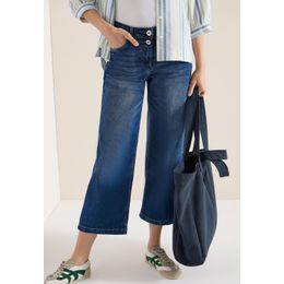 Loose-fit-Jeans Cecil "Style Neele", Damen, Gr. 29, L&auml;nge 26, mid blau used wash, Denim/Jeans, Obermaterial: 71% Baumwolle, 27% Polyester, 2% Elasthan. Futter: 52% Polyester, 48% Baumwolle, unifarben, loose fit 7/8-L&auml;nge, Jeans, mit Stretch