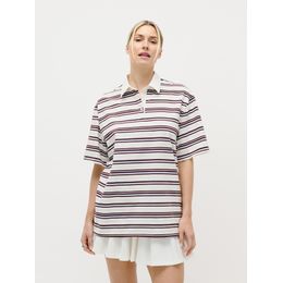 Poloshirt LEGER "Cora, LeGer by Lena Gercke", Damen, Gr. 36, fig, bel air blau, whisper wei&szlig;, Jersey, Obermaterial: 100% Baumwolle, gestreift, oversize h&uuml;ftbedeckend, Rundhals, abgesteppte Kante, Shirts, aus Baumwolle, Oversize Fit