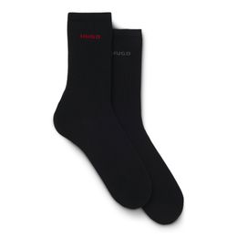 Socken HUGO UNDERWEAR "RS UNI LOGO", Damen, Gr. 35-38, schwarz 001, Baumwollmischung, normal, Socken Socken, mittelhoh, aus Baumwoll-Mix mit Logos