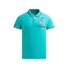 CAMP DAVID Kurzarmpolo mit R&uuml;cken-Print Herren Gr&ouml;&szlig;e 4XL gr&uuml;n