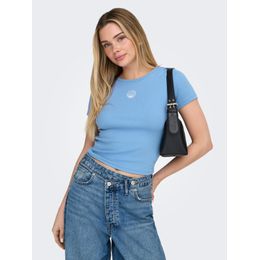 Kurzarmshirt Only "ONLELVA JUNE EMB S/S TEE JRS NOOS", Damen, Gr. XL, allure detail:sea shell, Jersey, Obermaterial: 65% Polyester, 30% Viskose, 5% Elasthan, bestickt, unifarben, normal, Rundhals, Shirts