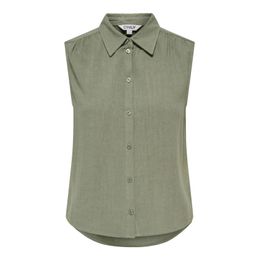 Blusentop Only "ONLSIESTA S/L LINEN BL SHIRT PNT NOOS", Damen, Gr. L, deep lichen gr&uuml;n, Web, Obermaterial: 80% Viskose, 20% Leinen, unifarben, regular fit normal, Blusen Blusentop, mit Leinen