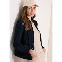 Blouson Cecil, Damen, Gr. L (42), universal blau, Stoff, 100% Polyester, unifarben, comfort fit normal, Rundhals, elastischer Bund, Jacken Blouson, Rundhalsausschnitt