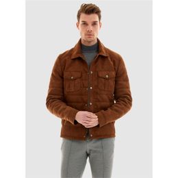 Pierre Cardin Herren Lederimitatjacke, braun, Gr. XXL, unifarben, 80% Polyester, 17% Baumwolle, 3% Elasthan, Jacken, in tollem Leder-Look