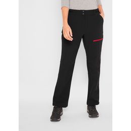 bonprix Damen Softshellhose, schwarz, Gr. 38, Obermaterial: 90% Polyamid, 10% Elasthan, Hosen, aus Stretch-Material, wasserabweisend, Regular Fit,