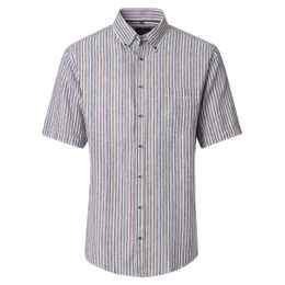 Kurzarmhemd Casamoda "Casamoda Leinenhemd Kurzarm gestreift", Herren, Gr. XXL, Normalgr&ouml;&szlig;en, blau, 50% Leinen, 50% Baumwolle, gestreift, l&auml;ssig geschnitten, Hemden