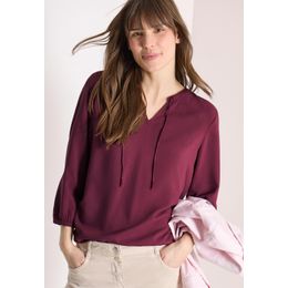 Langarmbluse Cecil, Damen, Gr. S (38), sweet grape rot, Stoff, 100% Viskose, unifarben, klassisch normal, Rundhals, elastischer Bund, Blusen, aus softer Viskose