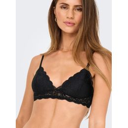 Bralette Only "ONLCHLOE LACE PADDED BRALETTE ACC", Damen, Gr. L, N-Gr, schwarz, Spitze, Obermaterial: 95% Nylon, 5% Elasthan, unifarben, BHs Bralette