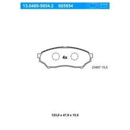 ATE Bremsbelagsatz, Scheibenbremse 13.0460-5854.2 vorne rechts links f&uuml;r MITSUBISHI MR475453 MN102615