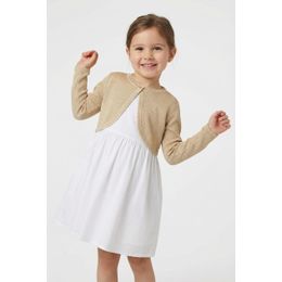 happy girls M&auml;dchen Bolerogold, festlich, Gr. 104, Glitzermuster, unifarben, Strick, Obermaterial: 70% Baumwolle, 30% Polyester, Strickjacken, im