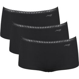 Sloggi Damen Panty "GO Crush", Gr. L, schwarz, Single Jersey, Obermaterial: 95% Baumwolle, 5% Elasthan, Unterhosen, mit Spitzendetails, Cotton-Mix