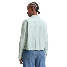 Damen Langarmbluse, gr&uuml;n, Gr. XL, Tom Tailor Denim, gestreift, Web, Obermaterial: 100% Baumwolle, Blusen, gestreift, kurze Form, mit Brusttasche