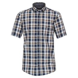 Kurzarmhemd Casamoda "Casamoda Freizeithemd Kurzarm kariert", Herren, Gr. L, Normalgr&ouml;&szlig;en, blau (dunkelblau), 100% Baumwolle, kariert, l&auml;ssig geschnitten, Hemden