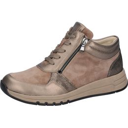 Waldl&auml;ufer WALDL&Auml;UFER Damen Schn&uuml;rboots "H-APRIL", Gr. 4,5natur, bronzefarben, Nappaleder, Nubukleder, Veloursleder, metallic, Schuhe, High Top Sneaker,