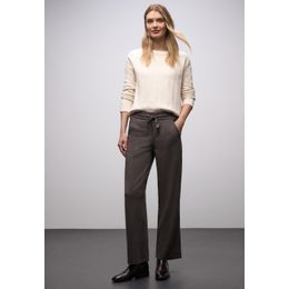 Street One Damen Stoffhoserustic braun (l&auml;nge 30), Gr. 40, unifarben, Web, Obermaterial: 73% Viskose, 24% Nylon, 3% Elasthan. Futter: 100% Polyester,