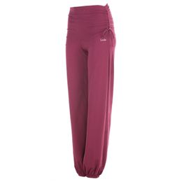 WINSHAPE Damen Sporthose "WH1", lila, Gr. XS, 90% Baumwolle, 10% Elasthan, Hosen, mit seitlicher Raffung